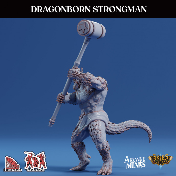 3D Printable Dragonborn Strongman by Sordane Publishing
