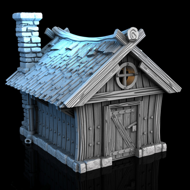 3D Printable Hunter Lodge - Medieval Town Set by Adrian