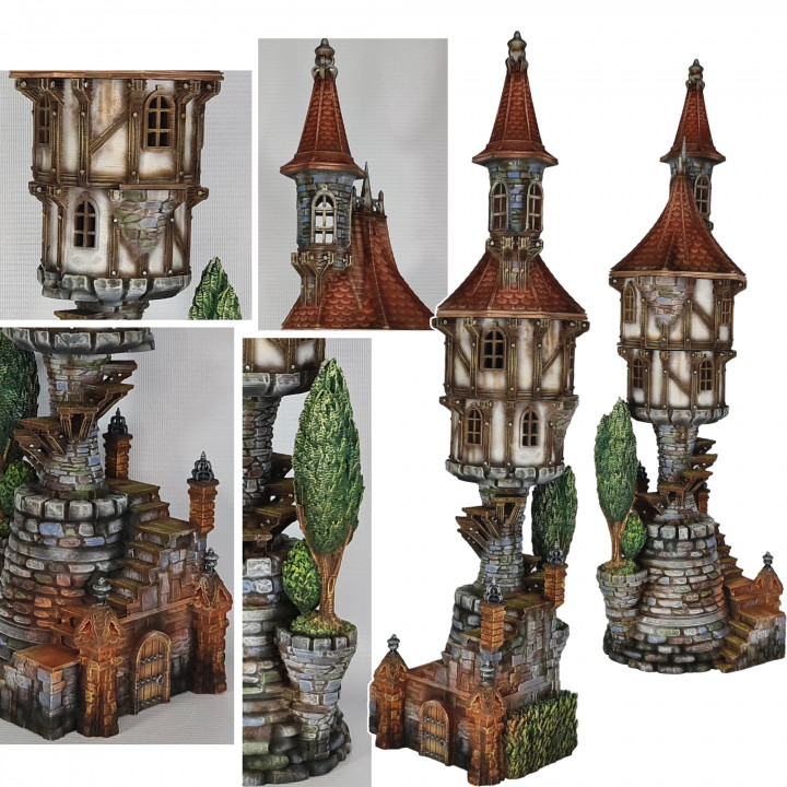 3D Printable Steeple Manor - Medieval Town Set by Adrian