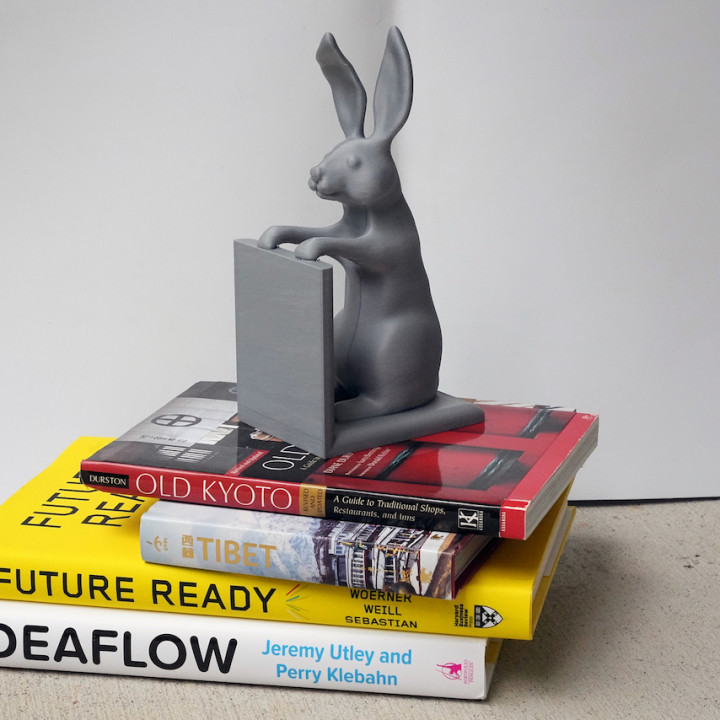 3D Printable Rabbit bookends by Philippe Barreaud
