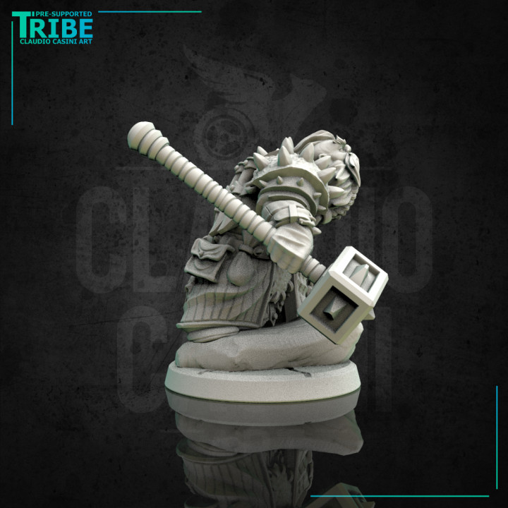 3D Printable (0151) Male dwarf warrior viking with an armor and two ...