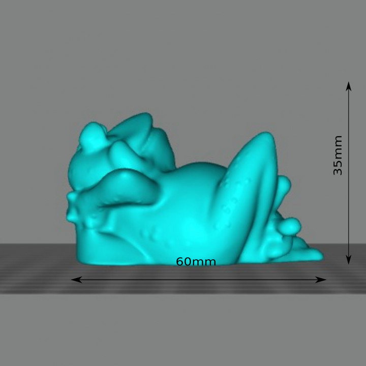 3D Printable FROG FIGURINE, LYING FROG by SunsetDigiArt