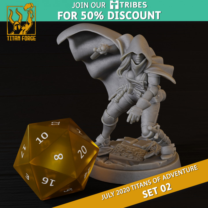 3D Printable Human Female Rogue - RPG Hero Character D&D 5e - Titans of ...