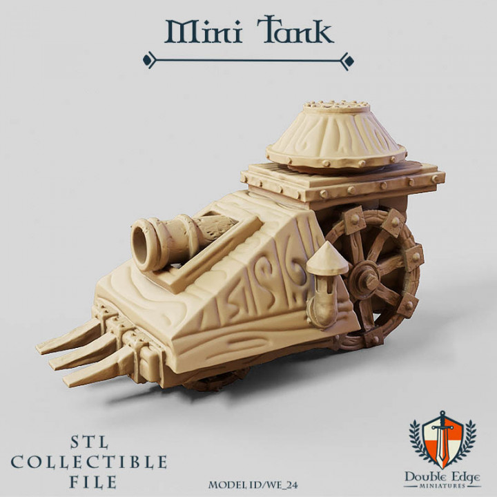 3D Printable Mini Tank WE_24 by Double Edge Miniatures