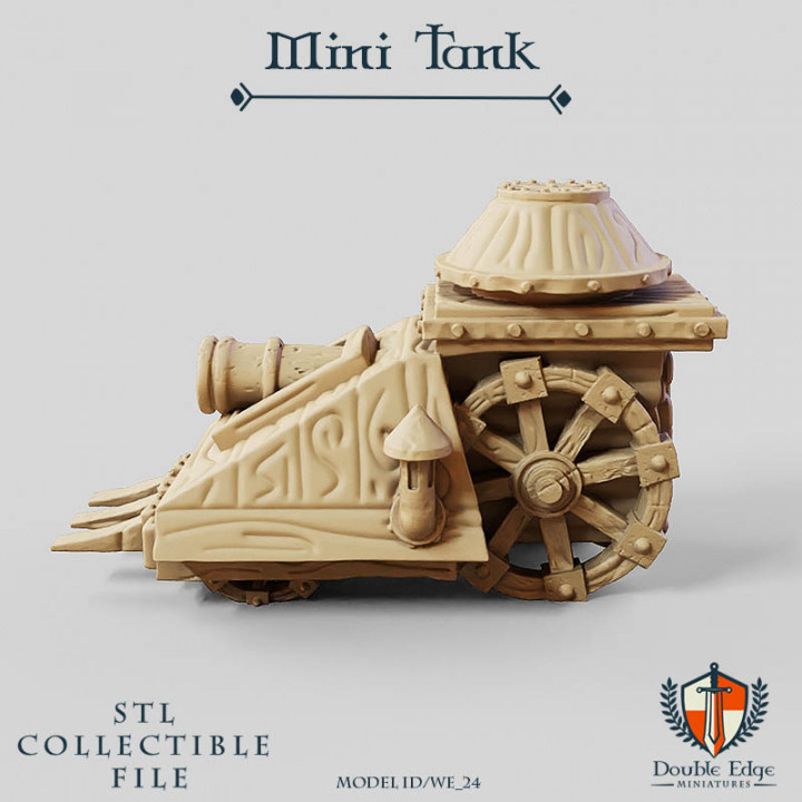 3D Printable Mini Tank WE_24 by Double Edge Miniatures