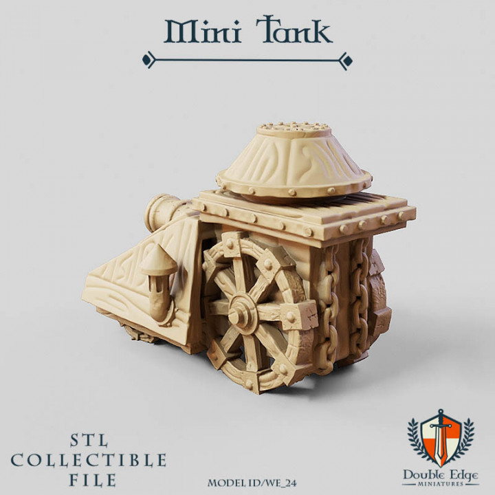 3D Printable Mini Tank WE_24 by Double Edge Miniatures