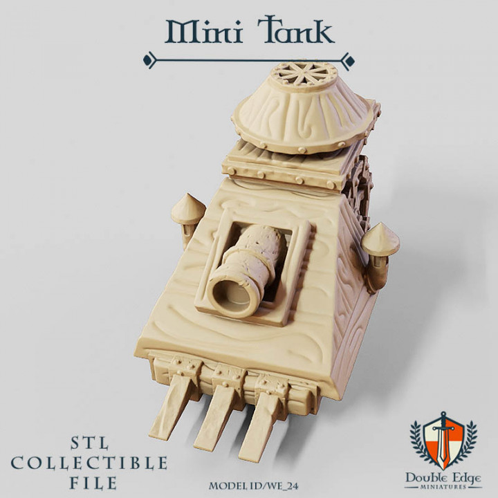3D Printable Mini Tank WE_24 by Double Edge Miniatures