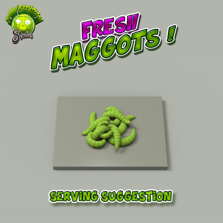 3D Printable Basing Bits - Maggots (10 pcs) by JENNY GREENTEETH Studios