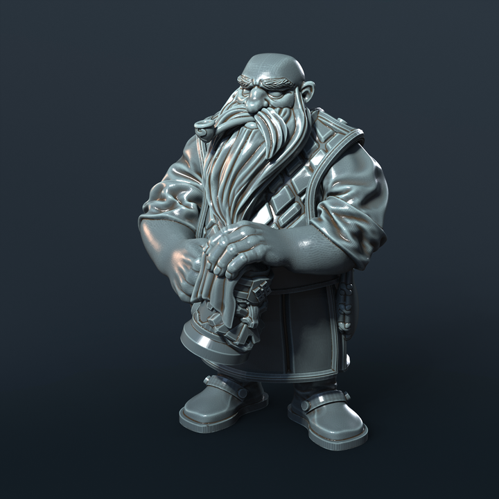 3D Printable Dwarf Tavern keeper by Moonshine Miniatures