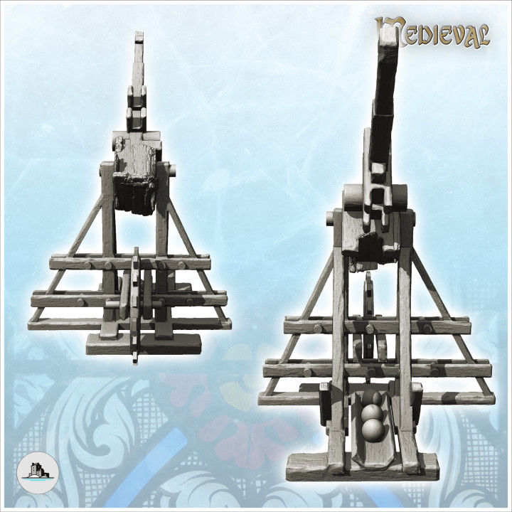 3D Printable Wooden mangonel with toothed wheel (3) - Medieval Gothic ...