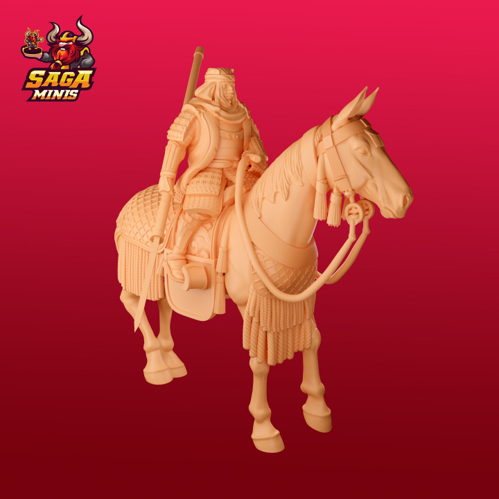 3D Printable Sohei Leader (Cavalry) by Saga Miniatures
