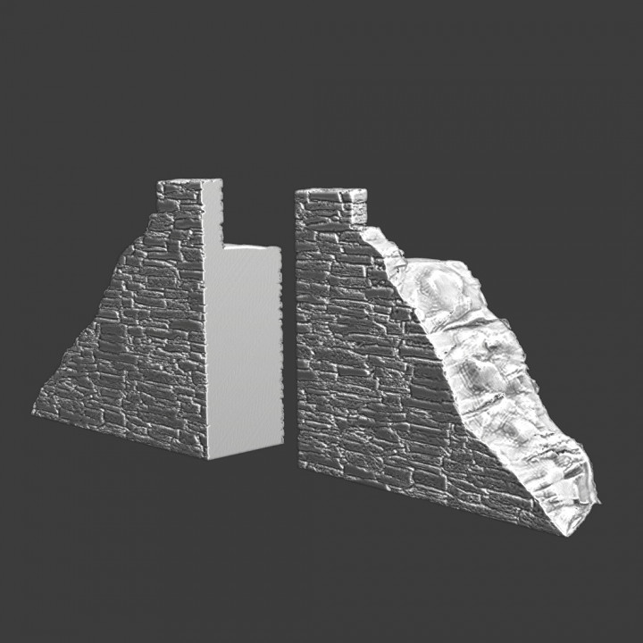 3D Printable Modular Castle System - Destroyed wall ends by Northern ... 3D Printable Modular Castle System - Destroyed wall ends by Northern ...