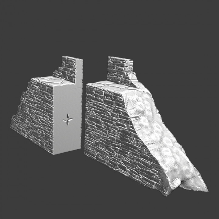 3D Printable Modular Castle System - Destroyed wall ends by Northern ...