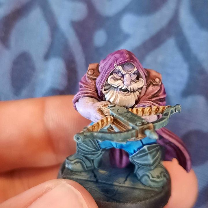 3D Print of Dwarf Crossbowman 2 [PRE-SUPPORTED] Dwarf Ranger by Gaddok