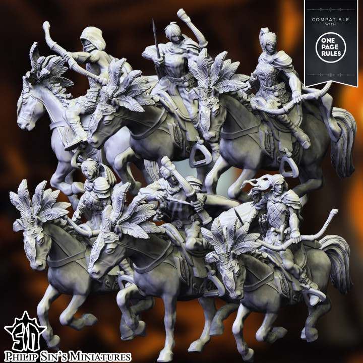 3D Printable Mounted Archers by Sin's Miniatures