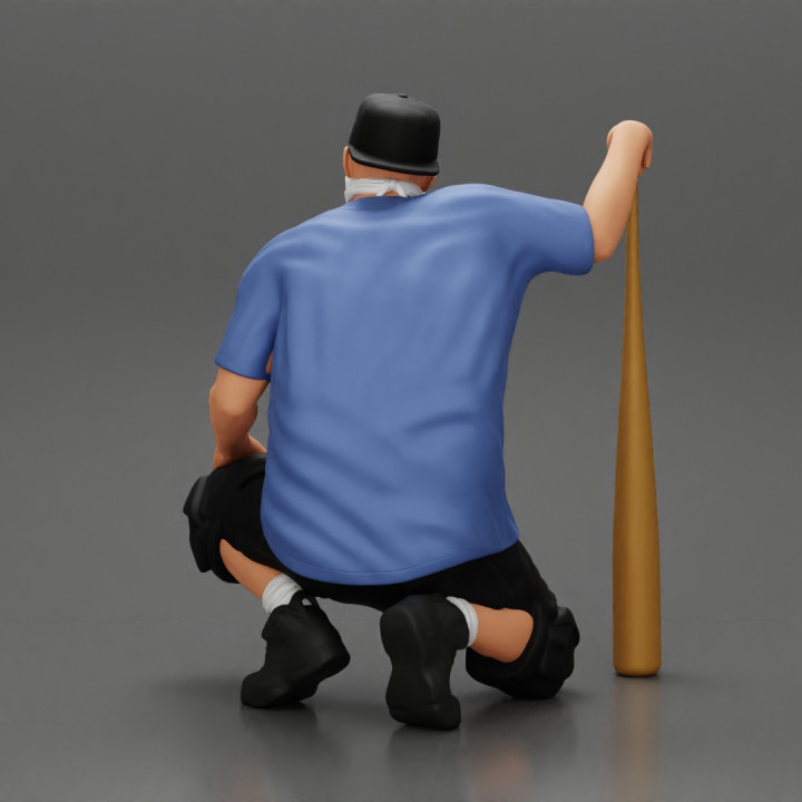 3D Printable gangster homie in mask sitting holding a baseball bat by ...