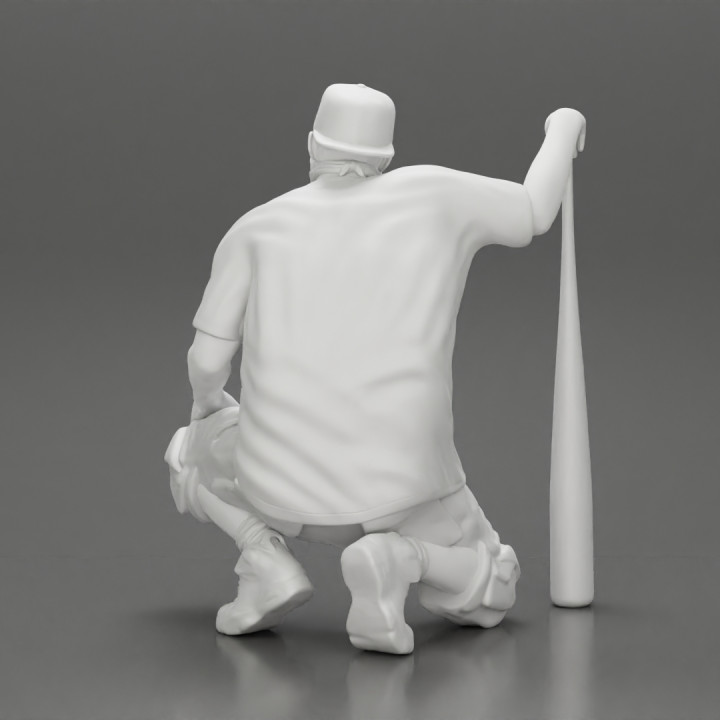 3D Printable gangster homie in mask sitting holding a baseball bat by ...