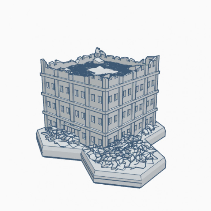 3D Printable Modern Building with Hex Base 1 Three Stage Bundle Pack by ...