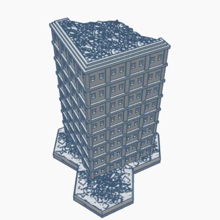 3D Printable Modern Building with Hex Base 3 Three Stage Bundle Pack by ...