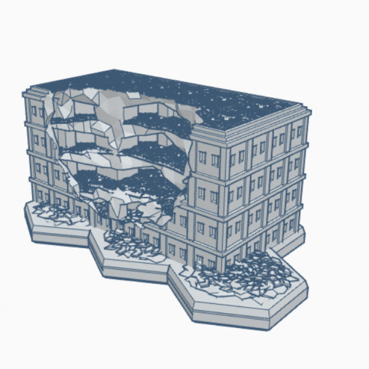 3D Printable Modern Building 5 with Hex Base Three Stage Bundle Pack by ...