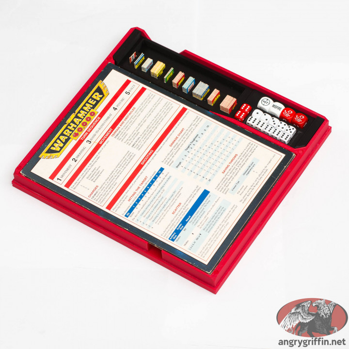 3D Printable 2nd Edition Token, Dice, Card, Template Box STL by Jim