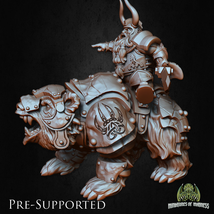 3D Printable Warbear Dwarf Mount [PRE-SUPPORTED] Knight Armored by ...