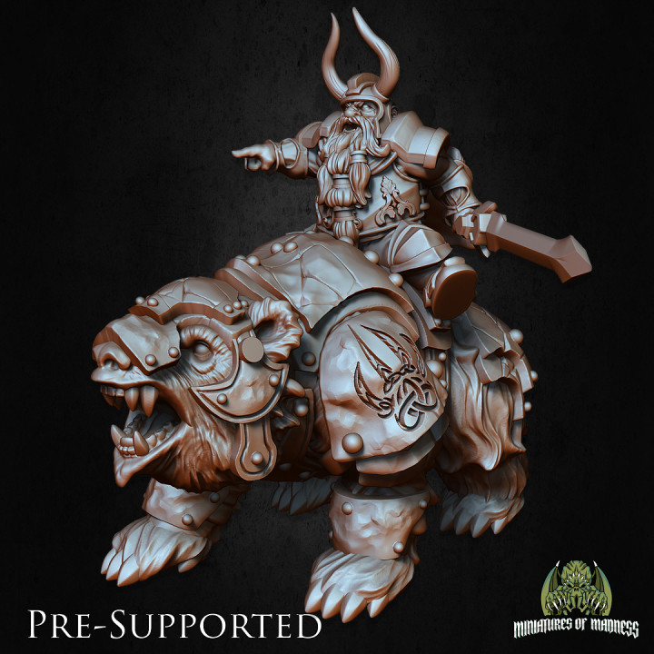 3D Printable Warbear Dwarf Mount [PRE-SUPPORTED] Knight Armored by ...