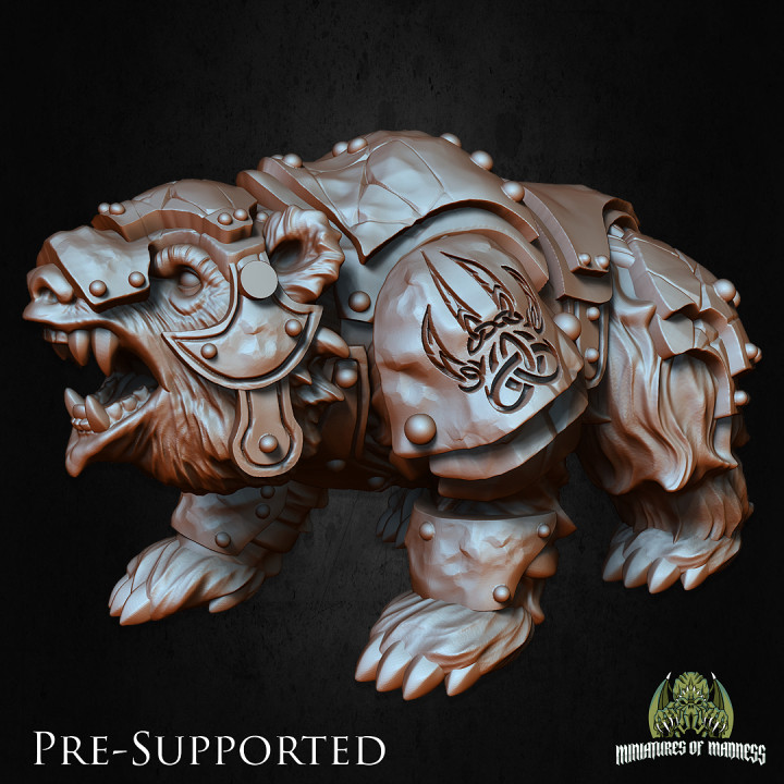 3D Printable Warbear Dwarf Mount [PRE-SUPPORTED] Knight Armored by ...