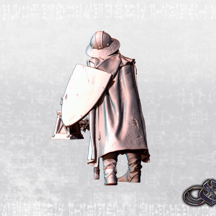 3D Printable Revived man at arms with lamp by Ezipion Digital Store