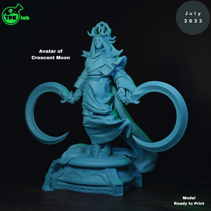 3D Printable Avatar of Crescent Moon by TPK Lab