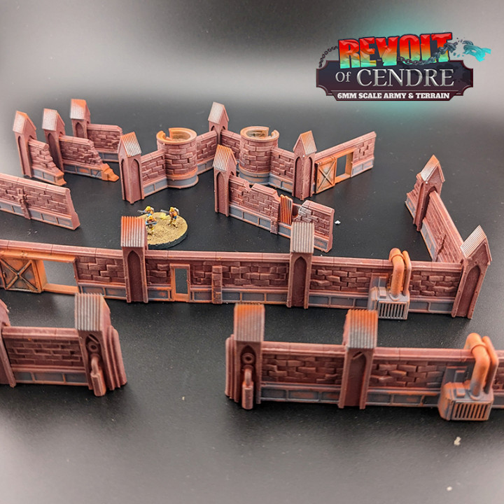 3D Printable Revolt of Cendre - Small walls kit by Bishok