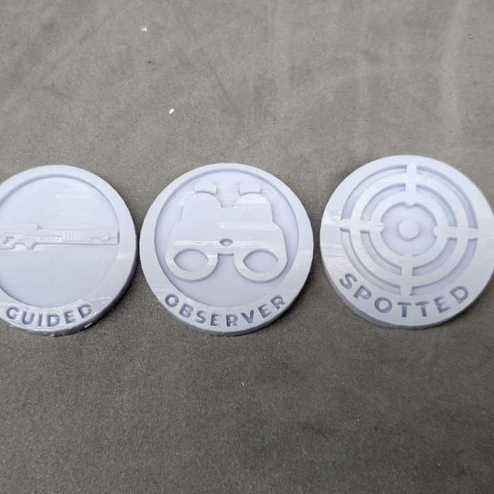 3D Printable The Greater Good Icon Markers by Mediocre Minis