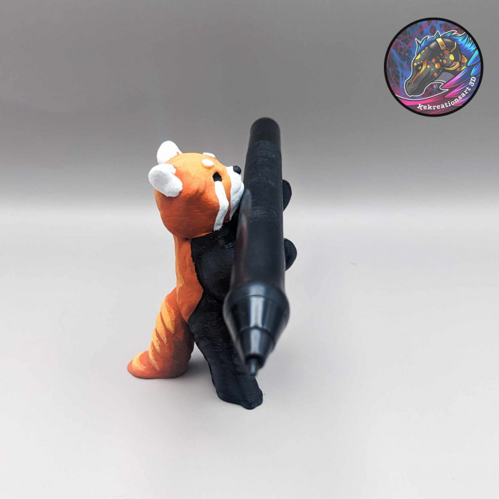 3D Printable Red Panda Pen Holder by Kirsten M