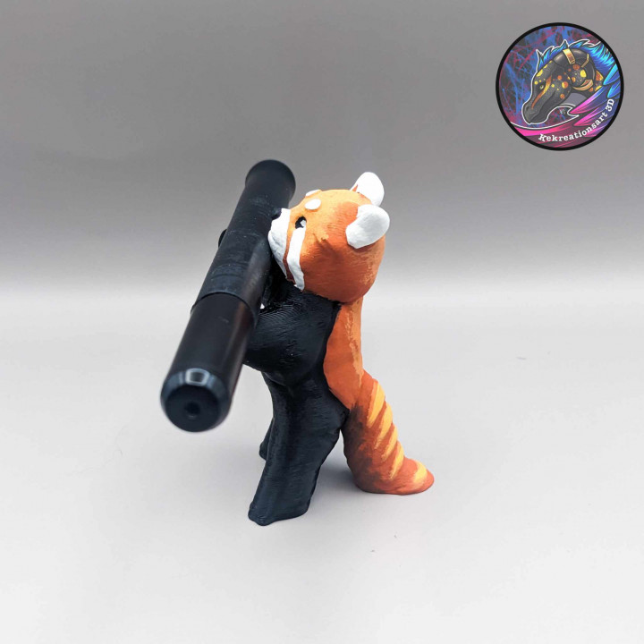 3D Printable Red Panda Pen Holder by Kirsten M