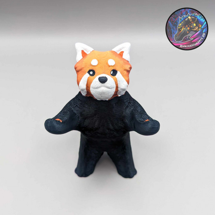 3D Printable Red Panda Pen Holder by Kirsten M