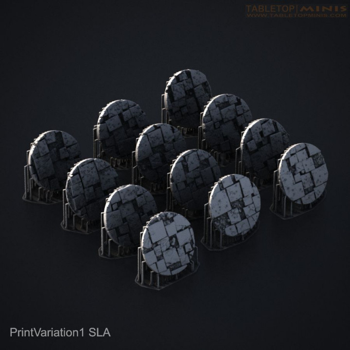3D Printable Broken Tiles 40mm Base Toppers by TableTopMinis