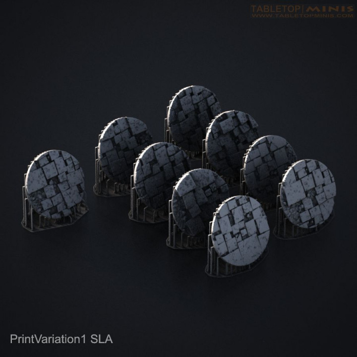 3D Printable Broken Tiles 50mm Base Toppers by TableTopMinis