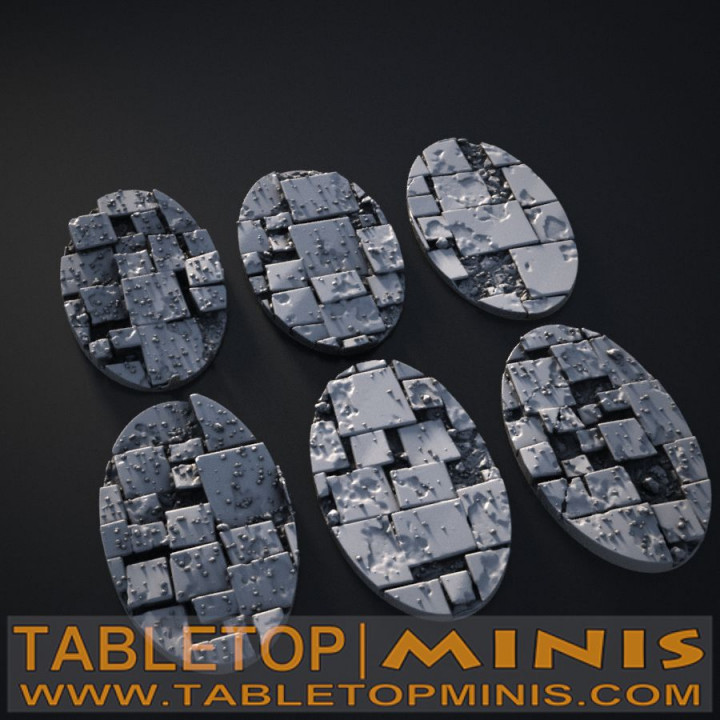 3D Printable Broken Tiles 60mm x 35mm Base Toppers by TableTopMinis