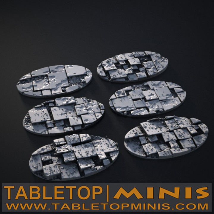 3D Printable Broken Tiles 60mm x 35mm Base Toppers by TableTopMinis