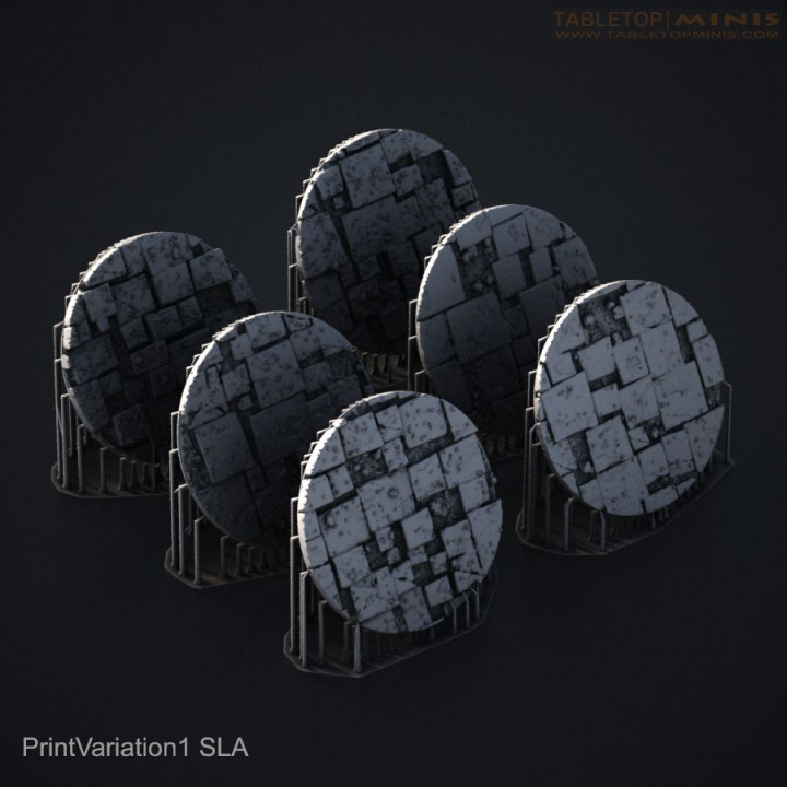 3D Printable Broken Tiles 60mm x 60mm Base Toppers by TableTopMinis