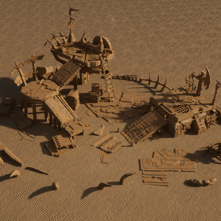 3D Printable Orc Outpost Wasteland by CLAY Caféteria