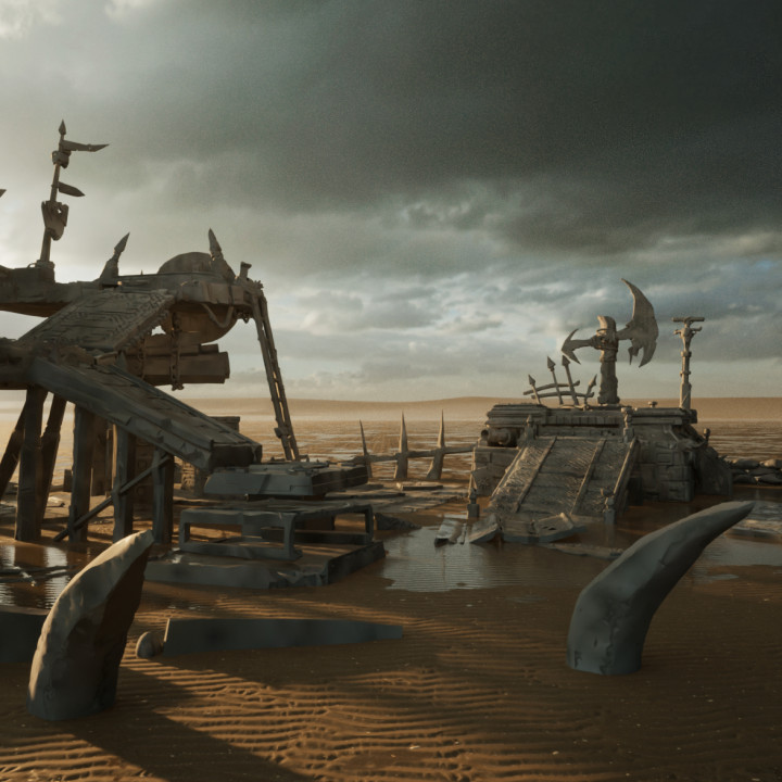 3D Printable Orc Outpost Wasteland by CLAY Caféteria