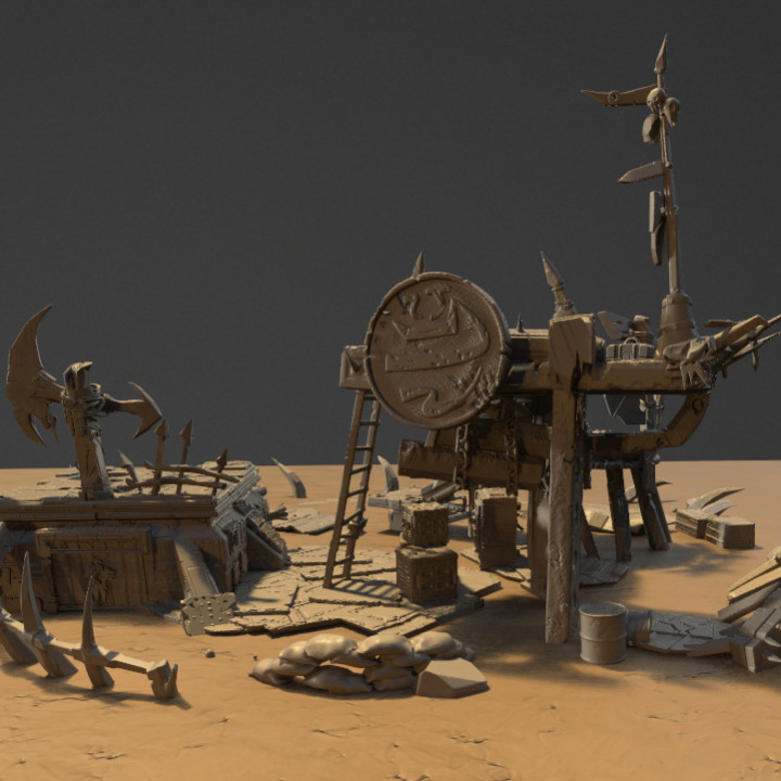 3D Printable Orc Outpost Wasteland by CLAY Caféteria