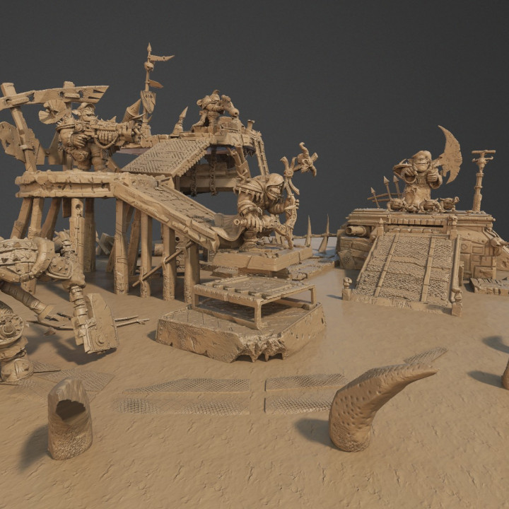 3D Printable Orc Outpost Wasteland by CLAY Caféteria