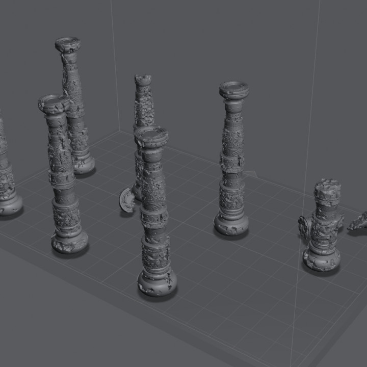 3D Printable Stone pillars Fantasy by CLAY Caféteria