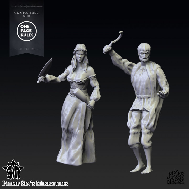 3D Printable Peasant Levy by Sin's Miniatures