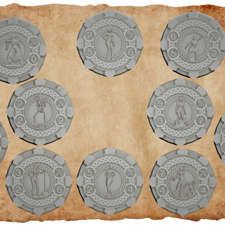 3D Printable Pack 6 of 10 Coins for TYR Coin Battle Game by Lazy Bear