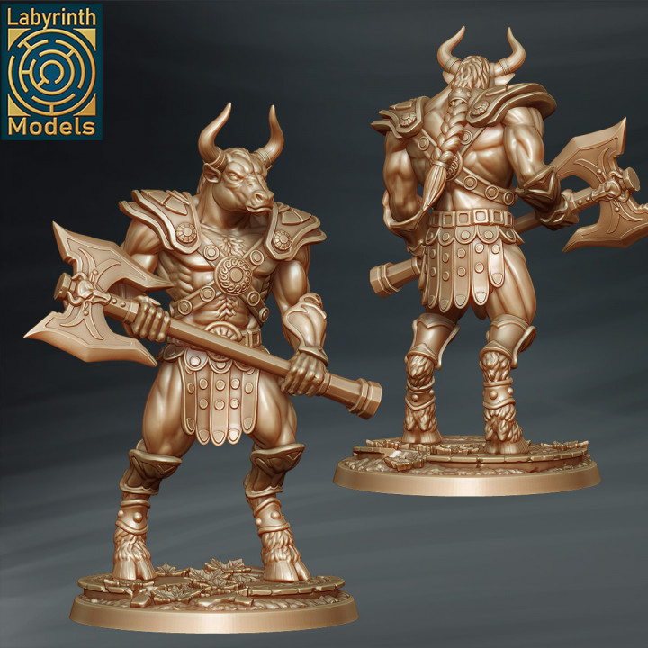 3D Printable Minotaurs - 32mm scale by Labyrinth Models