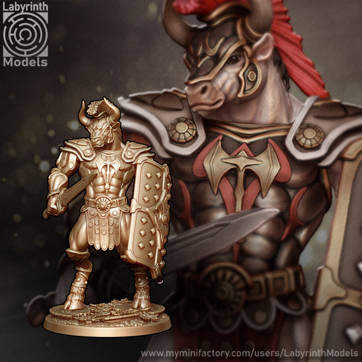 3D Printable Minotaurs - 32mm scale by Labyrinth Models