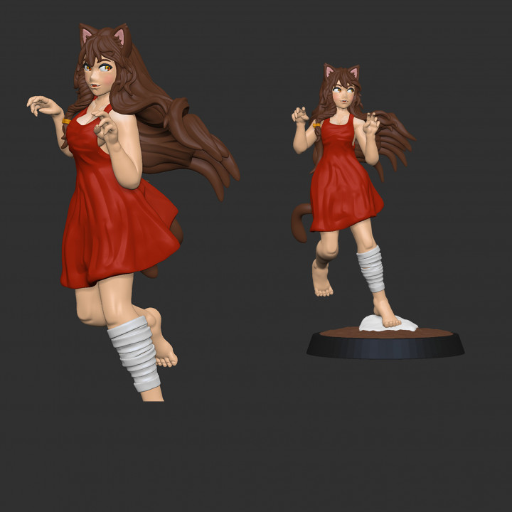3D Printable Julia, the catgirl by Ch3rT1la